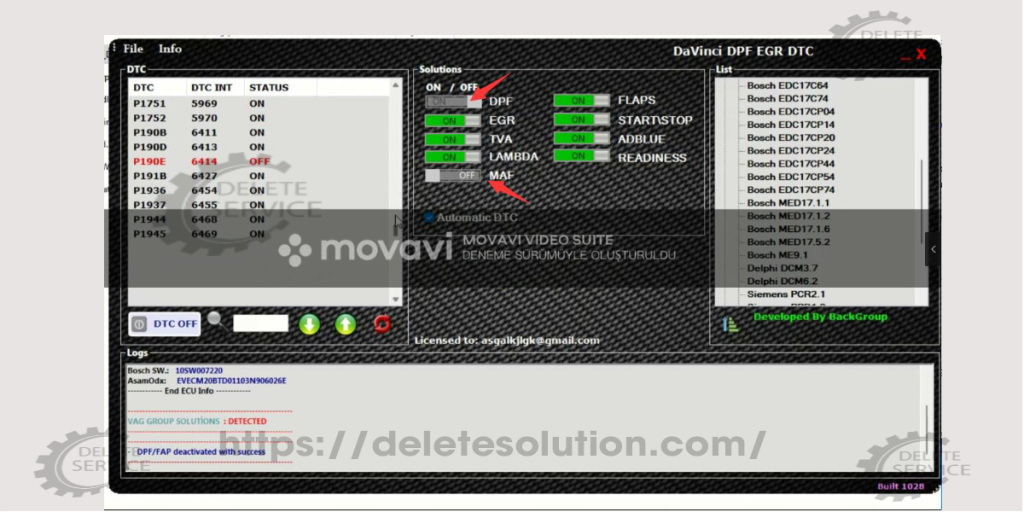 DaVinci DPF EGR DTC Remover – Free Download & Usage Guide - Delete Solution