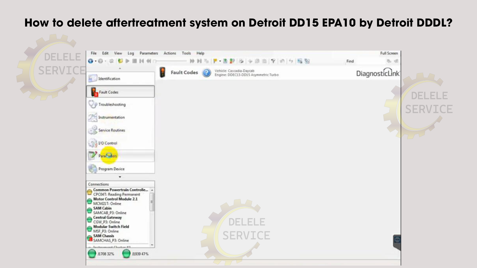 How to delete aftertreatment system on Detroit DD15 EPA10 by Detroit ...