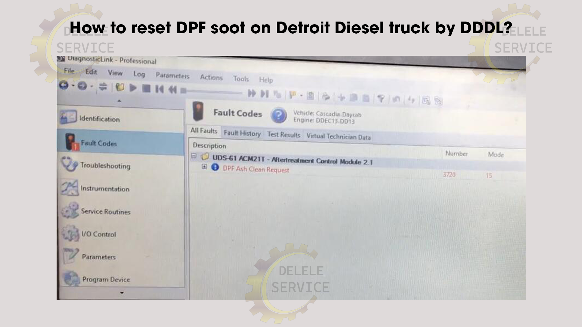 How to reset DPF soot on Detroit Diesel truck by DDDL? - Delete Solution